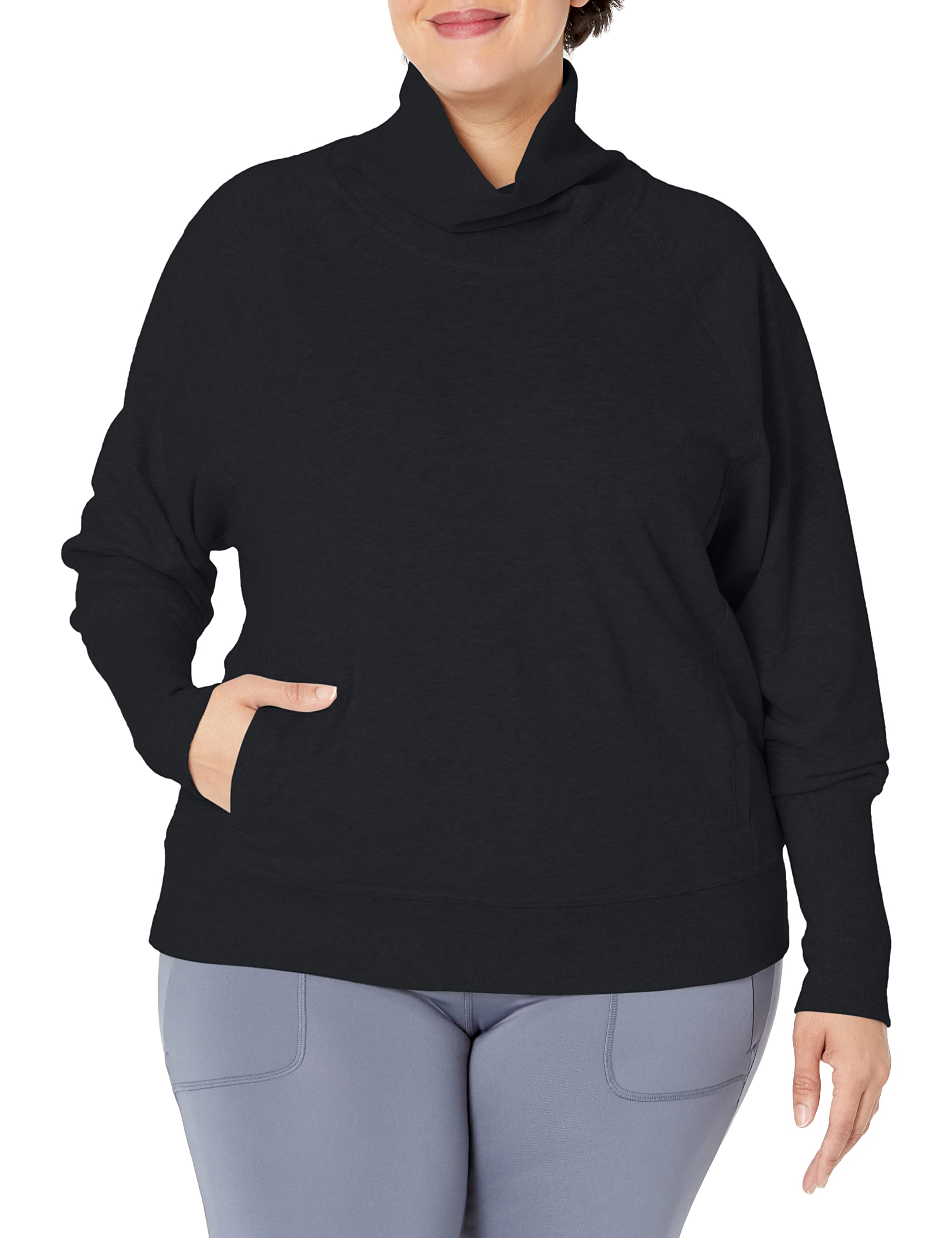 C9 Champion womens Long Sleeve French Terry Top Yoga Shirt, Ebony, Small US