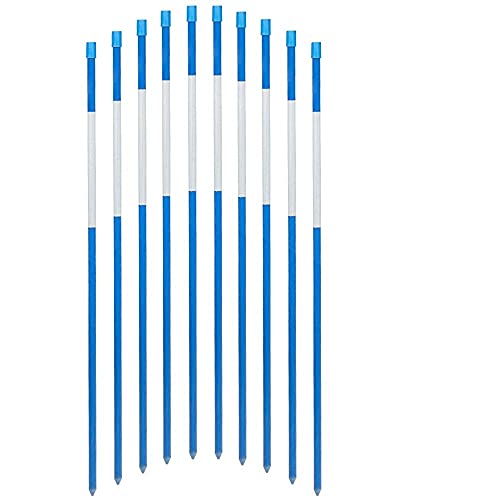 FiberMarker Snow Markers Driveway Reflectors Snow Stakes 72-Inch Blue 20-Pack 5/16-Inch (Dia.)