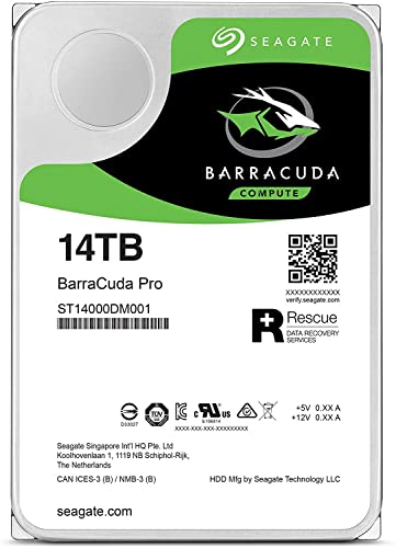 Seagate Barracuda Pro 14TB Internal Hard Drive Performance HDD β 3.5 Inch SATA 6 Gb/s 7200 RPM 256MB Cache for Computer Desktop PC (ST14000DM001) (Renewed)