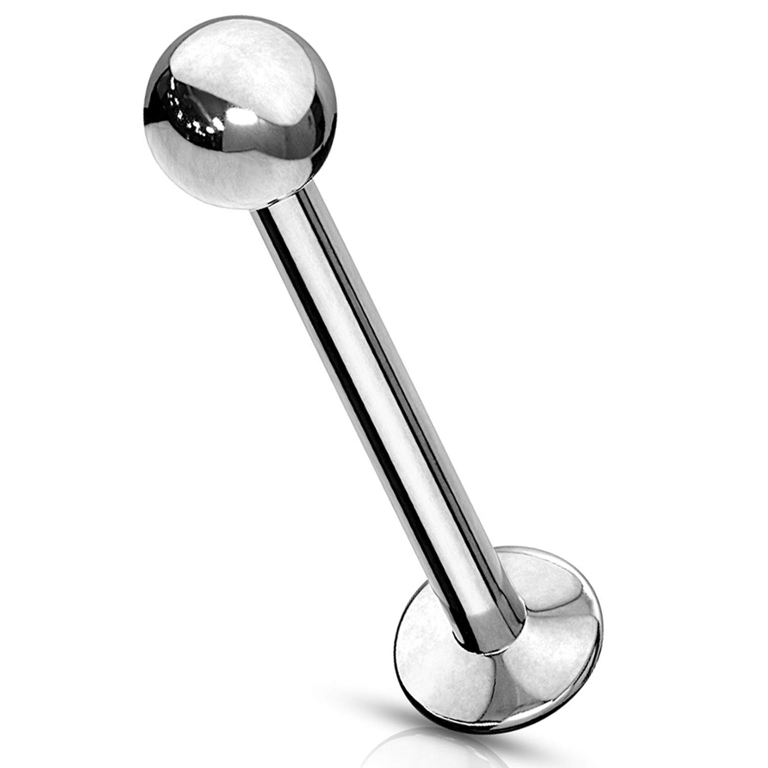 BodyJ4You Labret Stud Tragus Earring 18G Threadless Push In Goldtone Steel Helix Monroe