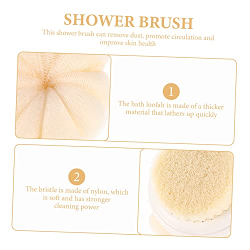 Hemoton Long Handle Bath Brush Bath Back Brush Body Loofah Body Scrub Sponge Dry Brush Back Scrub Brush Shower Loofah on a Stick or White Bath Brushes for Shower Dual-Sided Bath Brush Soft