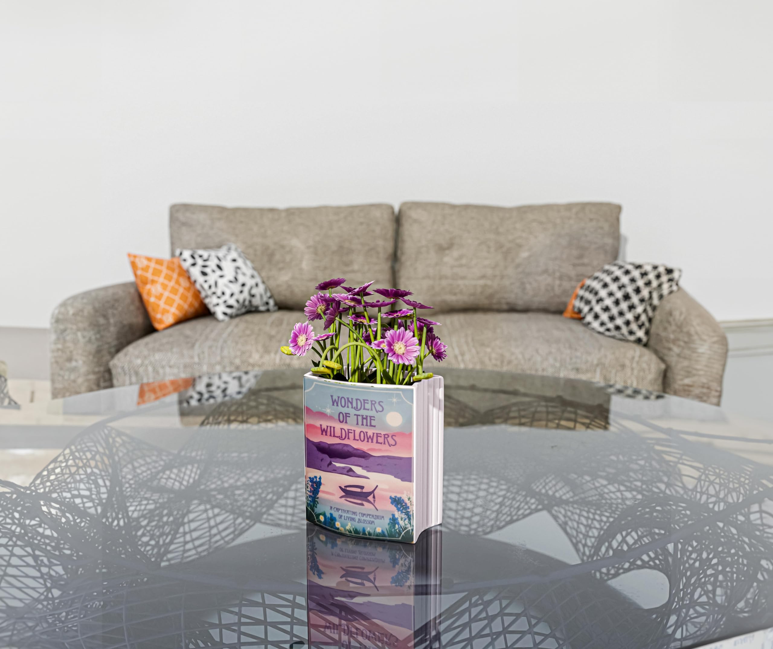 Book Vase, Small Book Shaped Vase, Pencil Holder, Living Room Decor, Cute Home Decor, Book Vase for Flowers, Funky Decor, Book Shaped Vase