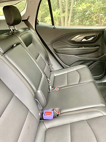 BPA-FREE Buckle Booster (Short Model, With Side Slit), Raises & Stabilizes Your Buckle - Fasten Your Car Seat Belt Easily - Innovative Design Snaps Around Receptacle - Fun Kid Safety Stickers (5-Pack)