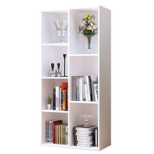Bookcases 7-Grid Modern, Kids Toy Book Rack Shelves,Organizer Storage Bookshelf, Decor Display Furniture, for Home Office (White)