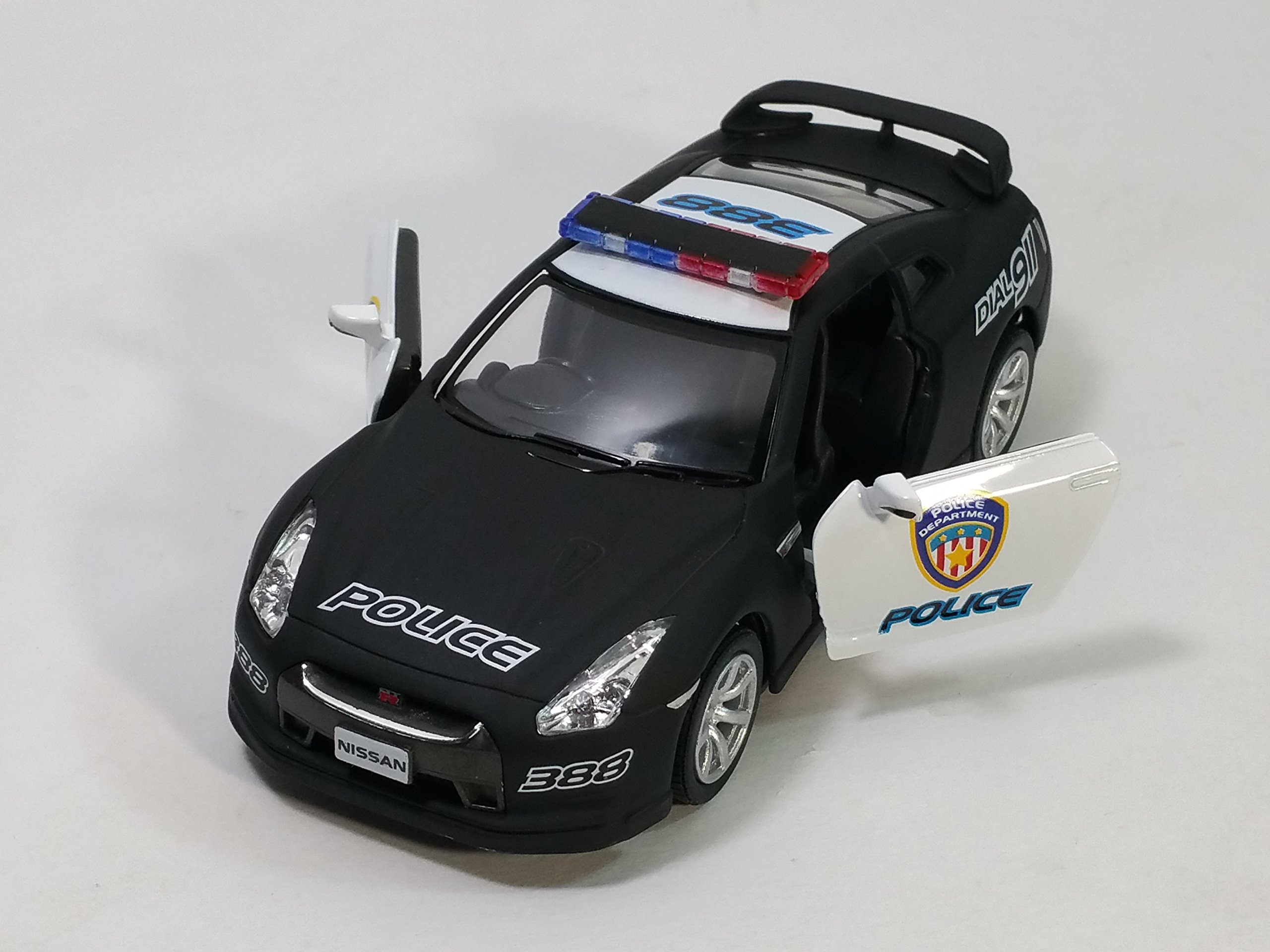 KiNSMART 2009 Nissan GT-R R35 Police Edition 5" 1:36 Scale Die Cast Metal Model Toy Car w/Pullback Action