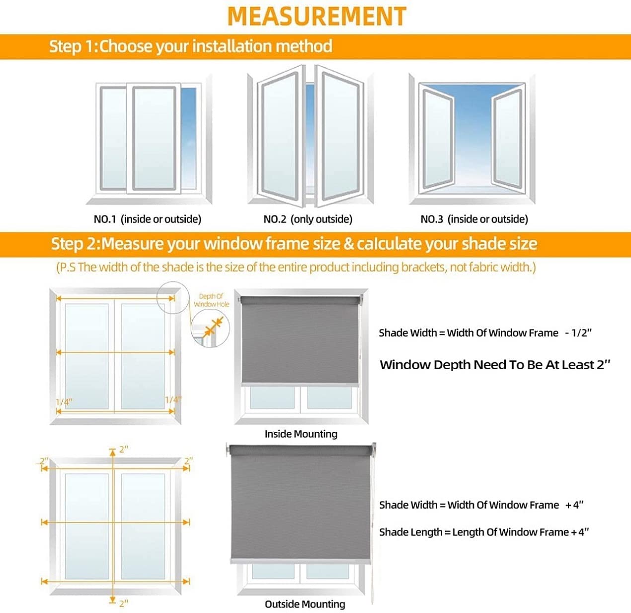 Boolegon Blackout Roller Shades for Window, Custom Roller Blinds UV Protection Thermal Insulated Pull Down Room Darkening Shades for Home Office Bedroom Kitchen, Easy Install, black,80" W x 64" H