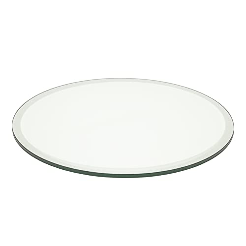 Pro Safe Glass 23" Round Tempered Clear Glass Table Top - 1/2" Thick with Bevel Edge
