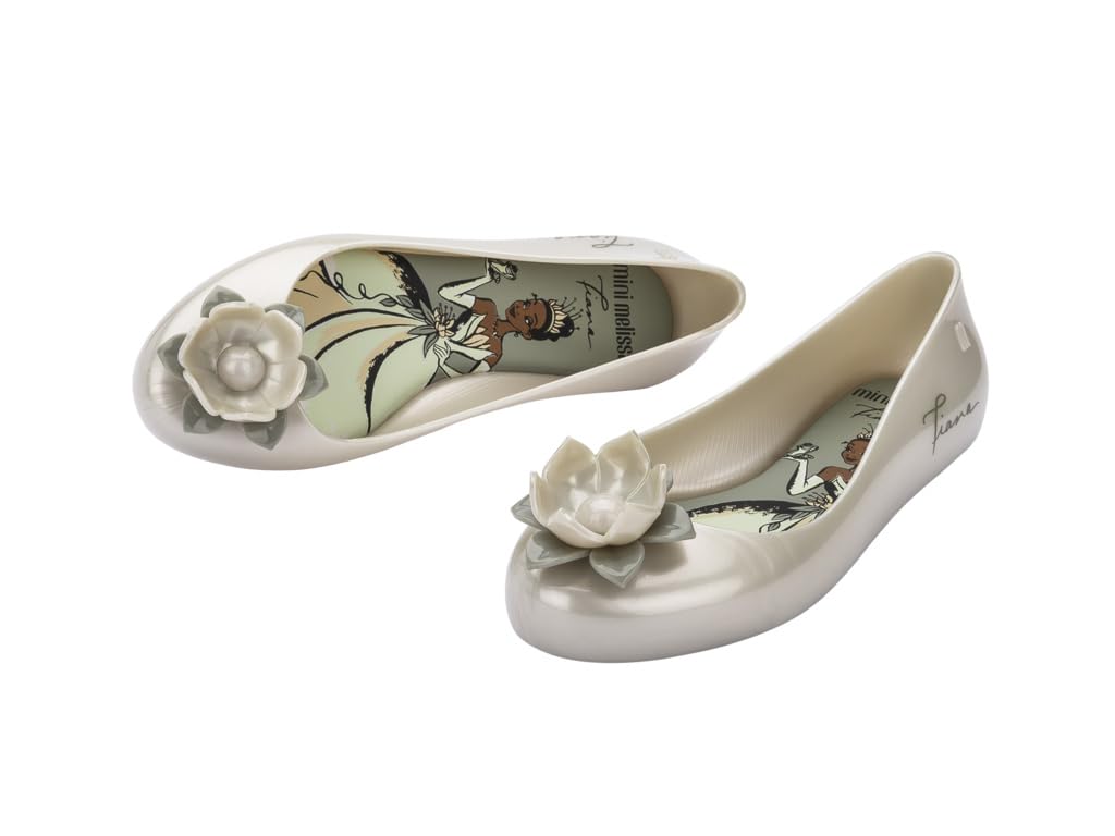 mini melissa Sweet Love + Disney Princess Ballet Flats for Kids, Princes and The Frog, 13