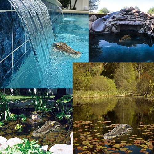 GARTENGERATE Pond Floating Alligator Head Decoy, Outdoor Pools Float Fake Gator Head Deterrent Ducks, Crocodile Head for Decorations, Swimming Pool, Koi Pools, 13 x 5.5 x 2.8 Inches