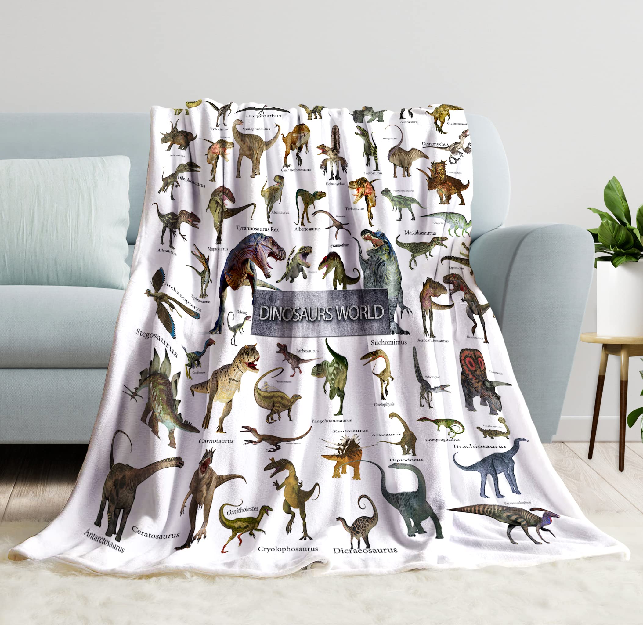 Kids Dinosaur Blanket for Boys Girls, Soft Toddler Baby Dinosaur Blanket for Boys Dinosaurs Gifts for Birthday Christmas, Lightweight Flannel Dino Blanket for Crib Nursery Bedding (Dino,40"x50")