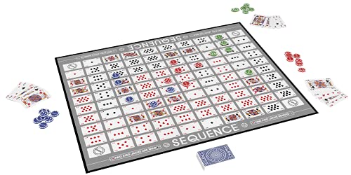 Sequence Premium Edition - Stunning Set with Giant Board (20.25 x 26.25 inches), Exclusive Chips and Deluxe Cards by Goliath, Blue, for Ages 7+