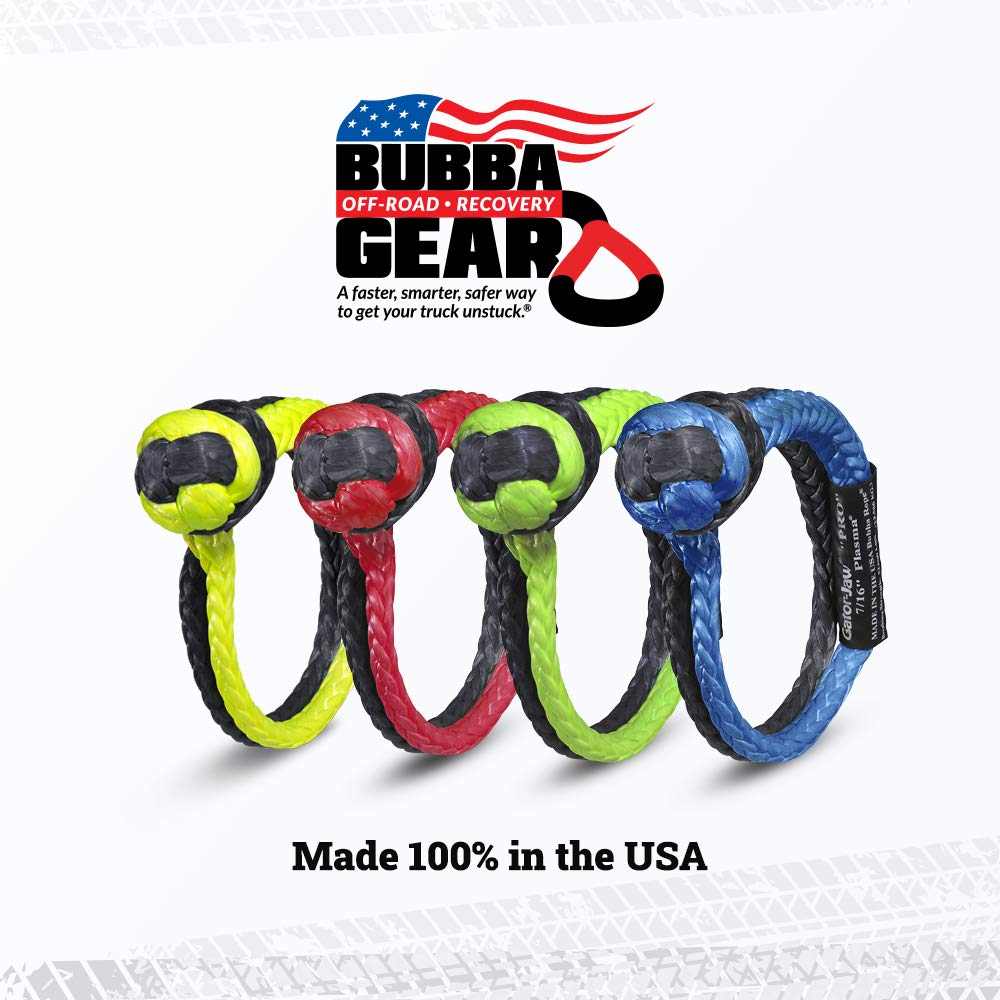 Bubba Rope Gator-Jaw PRO Synthetic Shackle, 7/16β β Heavy-Duty Vehicle Tow Shackle: 52,300 lbs. Capacity - Green