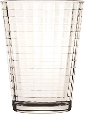 Circleware Matrix Juice Drinking Glasses, 4 piece Set, Heavy Base Tumbler Beverage Ice Tea Cups, Home & Kitchen Entertainment Glassware for Water, Milk, Beer, Whiskey Bar Decor, 7 oz, Clear