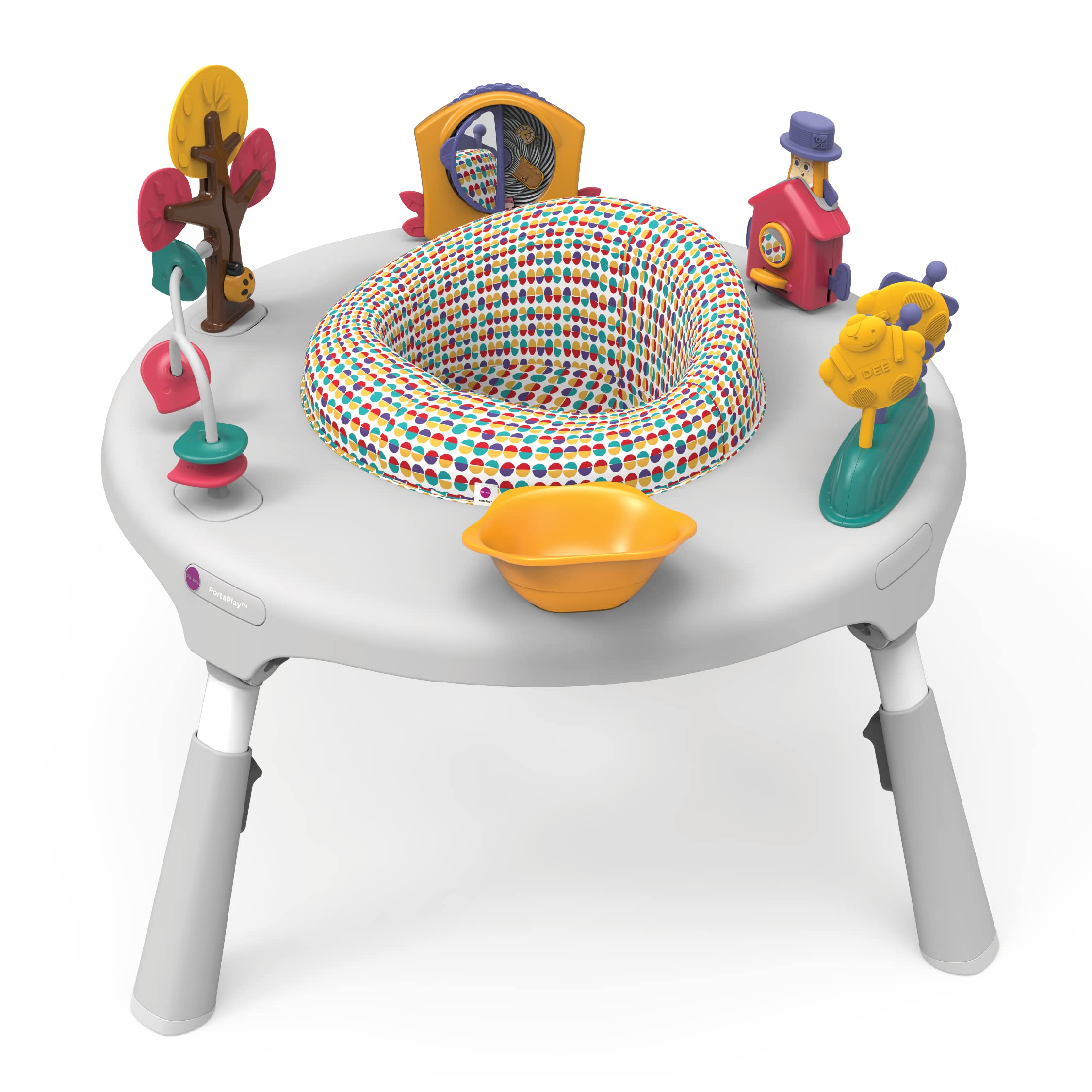 Oribel PortaPlay Baby Activity Center: Development Focused Toys. Foldable, Portable, and Transforms to a Play Table, Unisex (Wonderland Adventure, Gray)