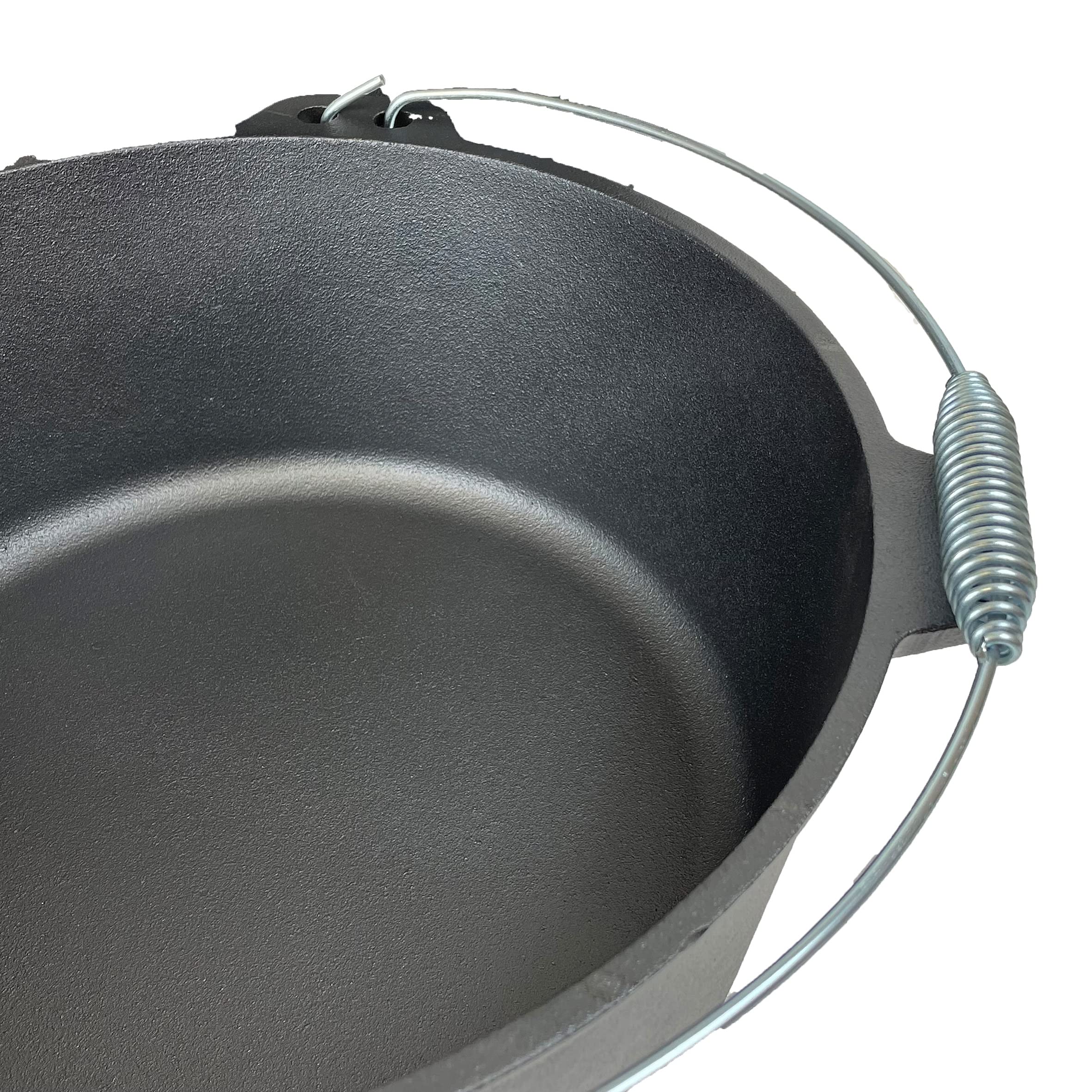 Cuisiland 16 quarts pre-seasoned Cast Iron Dutch Oven with lip lid and legs