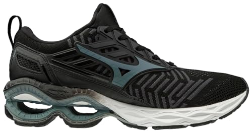 Mizuno Men's Wave Creation 20 Knit Running Shoe, Black-Stormy Weather, 8