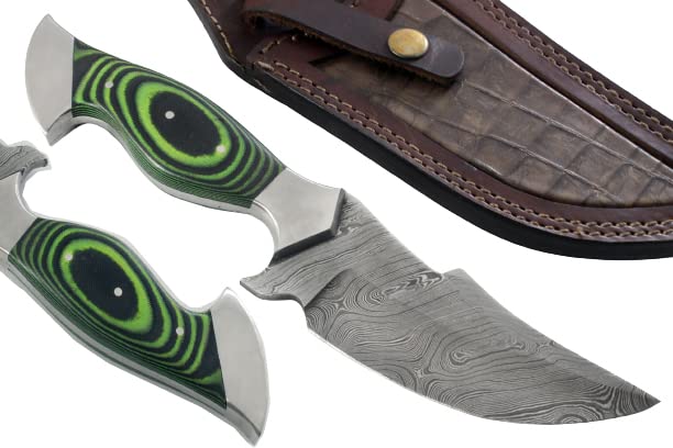 Custom handmade damascus steel fixed blade hunting knife. PPI-15