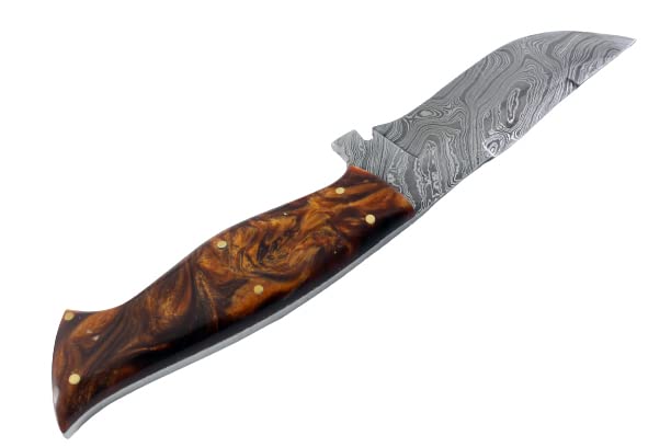 Custom handmade Damascus steel fixed blade hunting knife. PPI-26