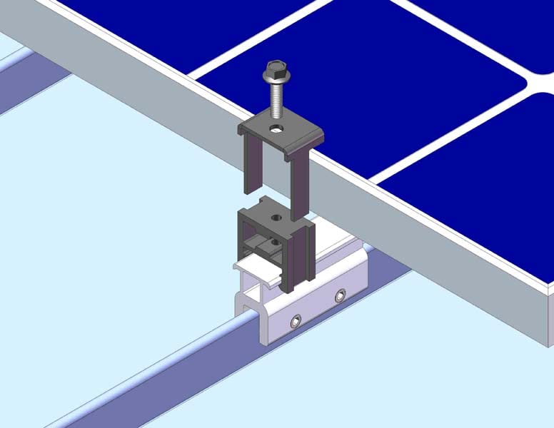 End Clamp MageClamp Rail-Less Solar Mounting Kit for Standing Seam Metal Roof Solar Panel Module Racking Installation