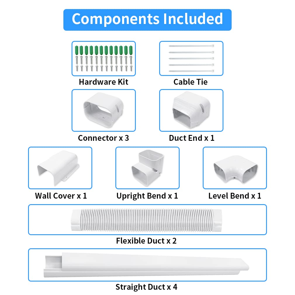 Cestluck 4'' 17 Ft Mini Split Line Cover Set Kit, Ductless Pipe Cover for Mini Split Line, Line Set Cover for Mini Split, Central AC Pipe Cover