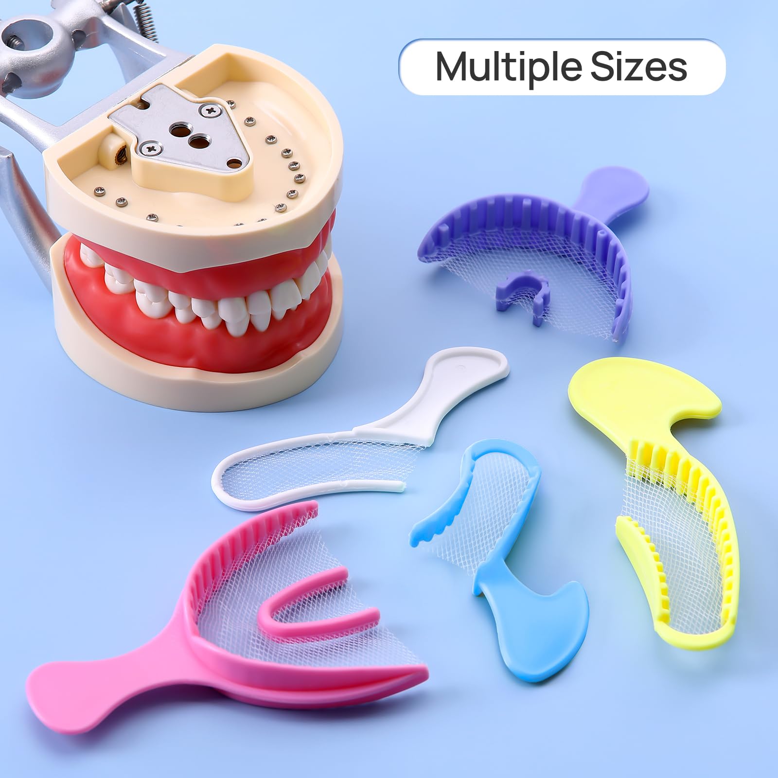 JMU Full Arch Bite Registration Trays 30 Pcs, Disposable Dental Impression Trays for Teeth Modes Pink