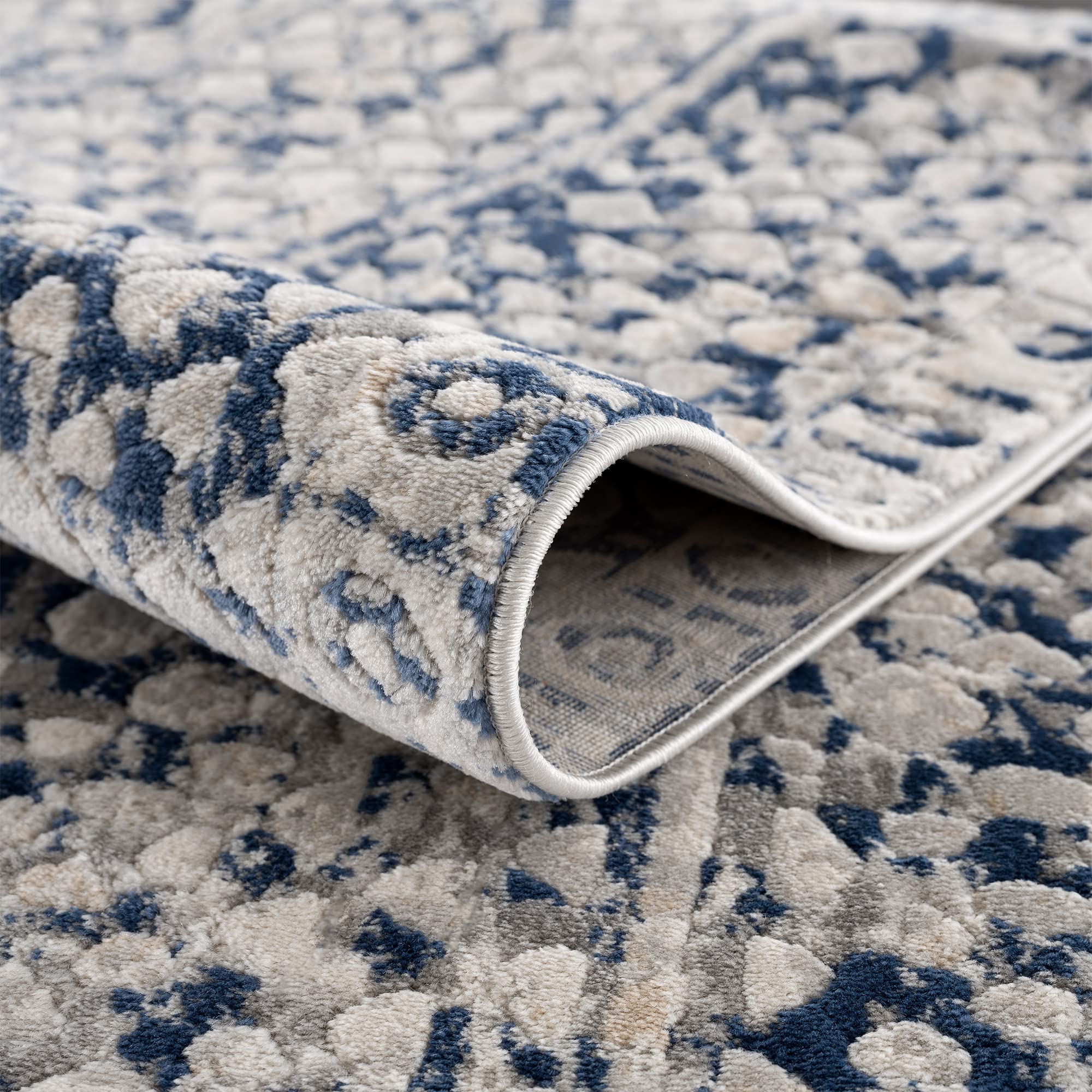 Bloom Rugs Troya Gray/Blue 8x10 Rug - Modern Abstract Area Rug for Living Room, Bedroom, Dining Room, and Kitchen - Exact size: 7'5" x 10'