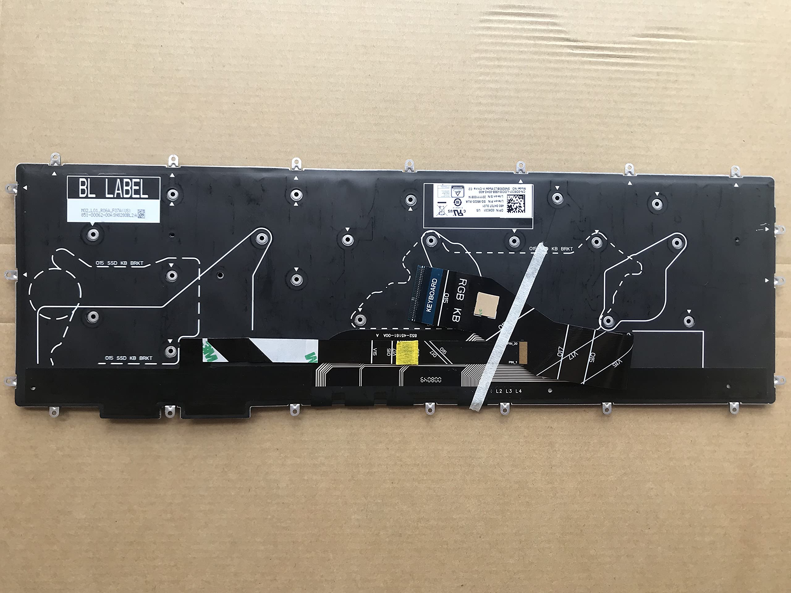 Original New for DELL G Series G7 7590 G5 5590 4-Zone RGB Backlit Keyboard US