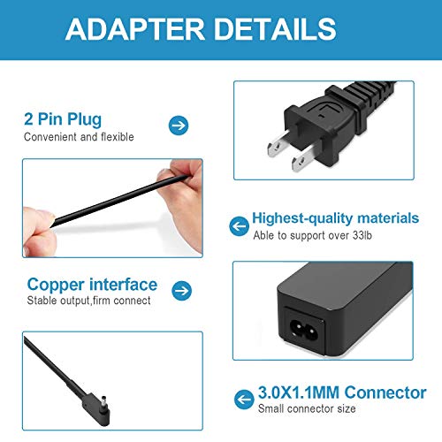 Nicpower AC Charger Adapter Fit for Acer Spin 1 3 5 SP113-31 SP315-51 SP314 SP314-51 SP314-53N N16W2 N17H2 N16W1 Laptop Power Supply Cord