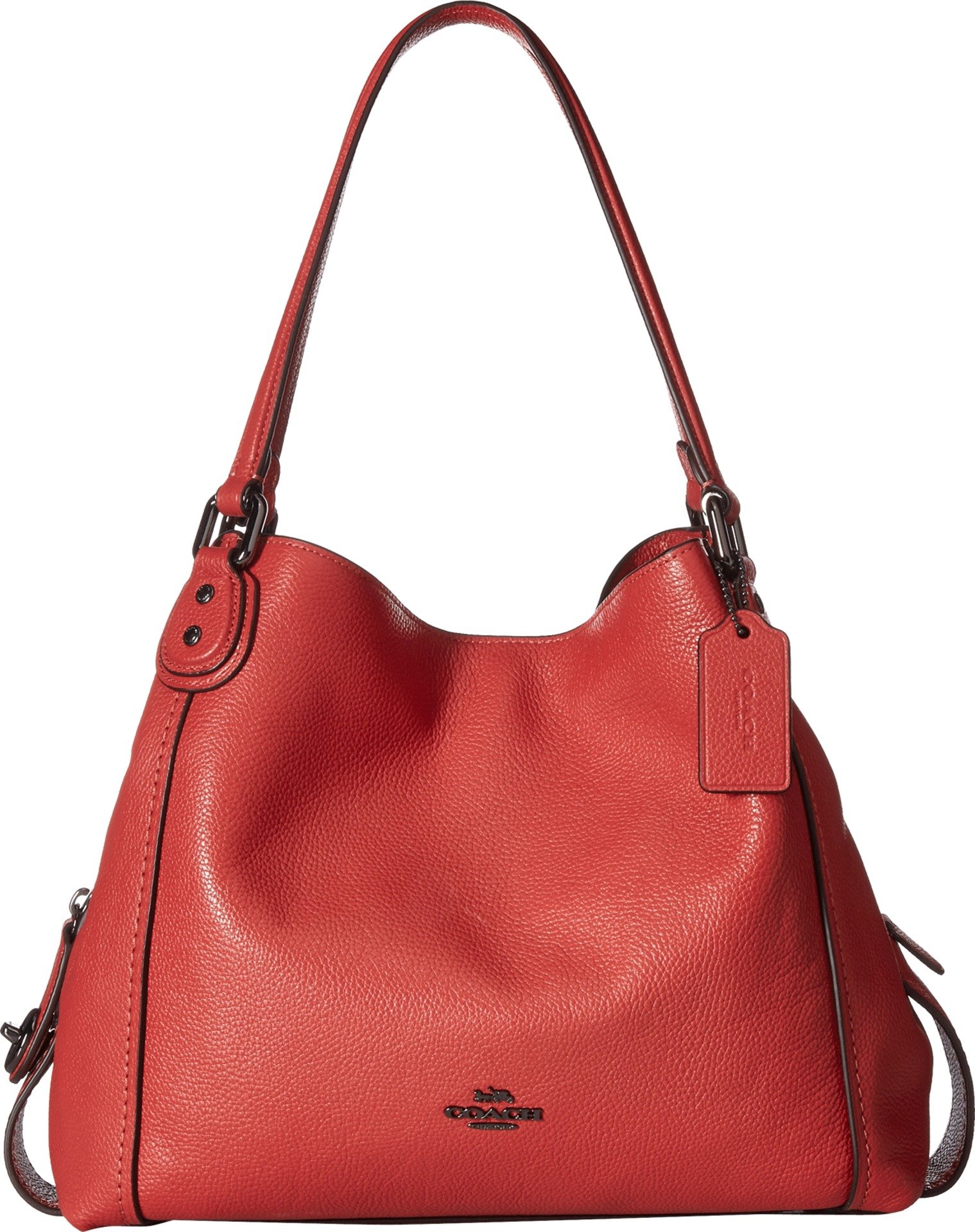 COACH Pebbled Leather Edie 31 Shoulder Bag Dk/Washed Red One Size