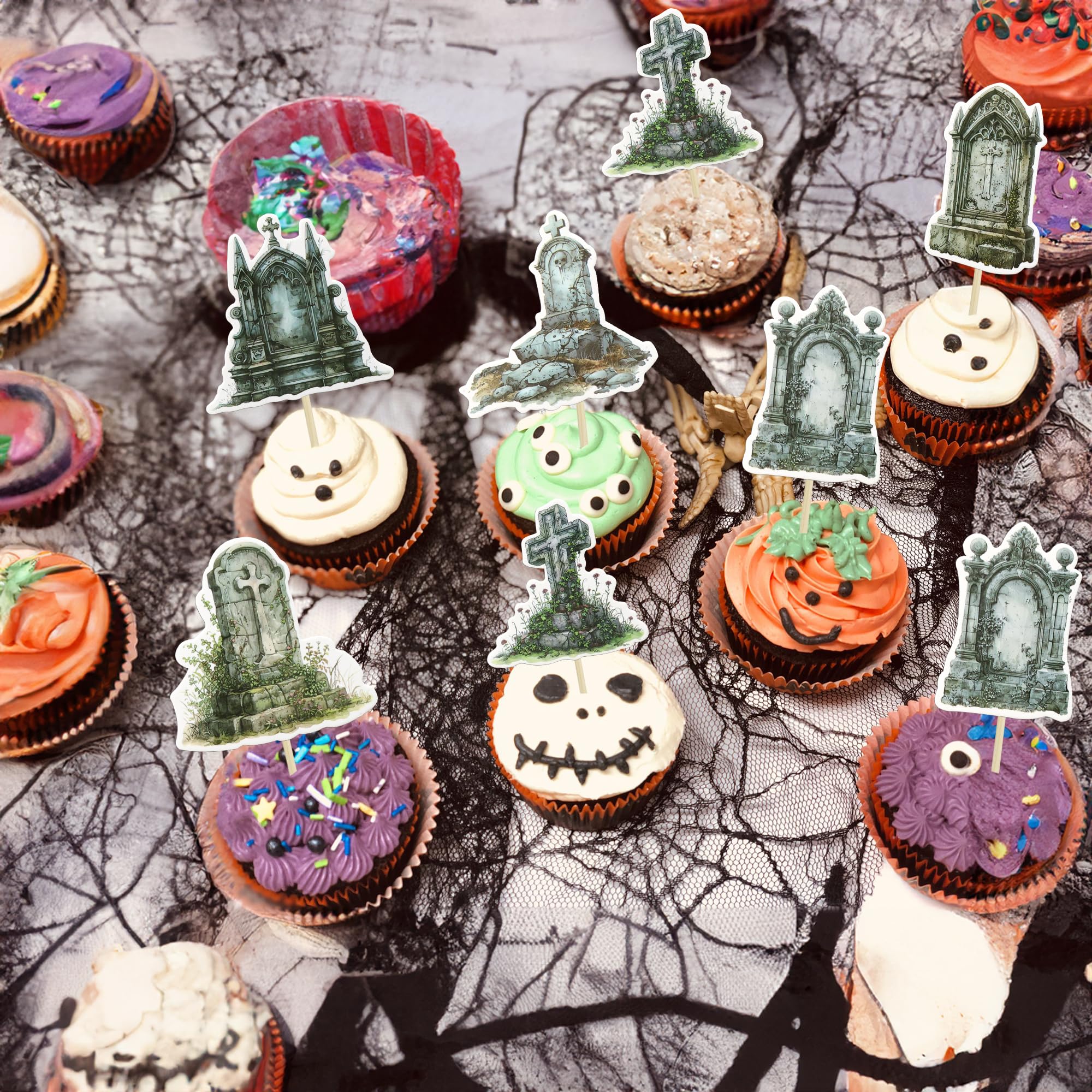 Ephlyn 24Pcs Halloween Ghost Cupcake Toppers Pink Glitter Halloween Baby Shower Cupcake Decorations Little Boo Cupcake Toothpicks for Halloween Theme Birthday Ghost Party Cake Decorations