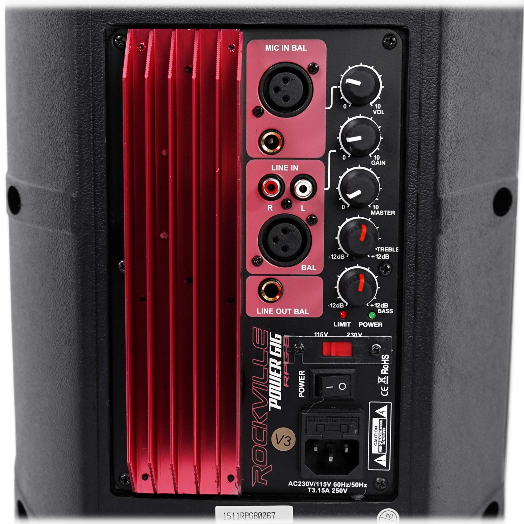 Rockville RPG8 Powered Active 400 Watt 2-Way DJ PA Speaker System, 8 inch,Black