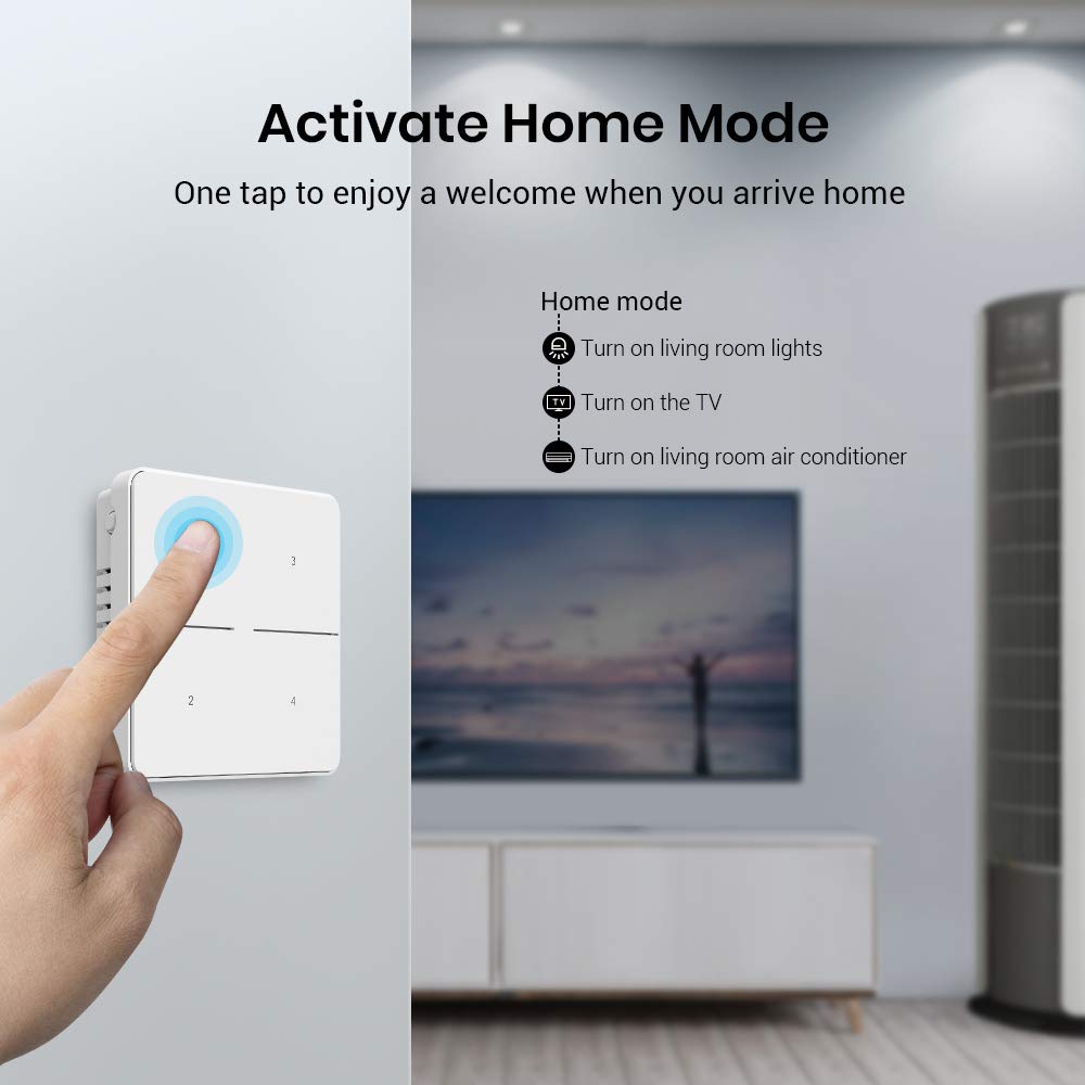 BroadLink Smart Button, 3 Way Dimmer Switch Control with IFTTT and Alexa Routines for Home Automation, Wireless Trigger Smart Home Devices and Scenes, S3 Hub Included