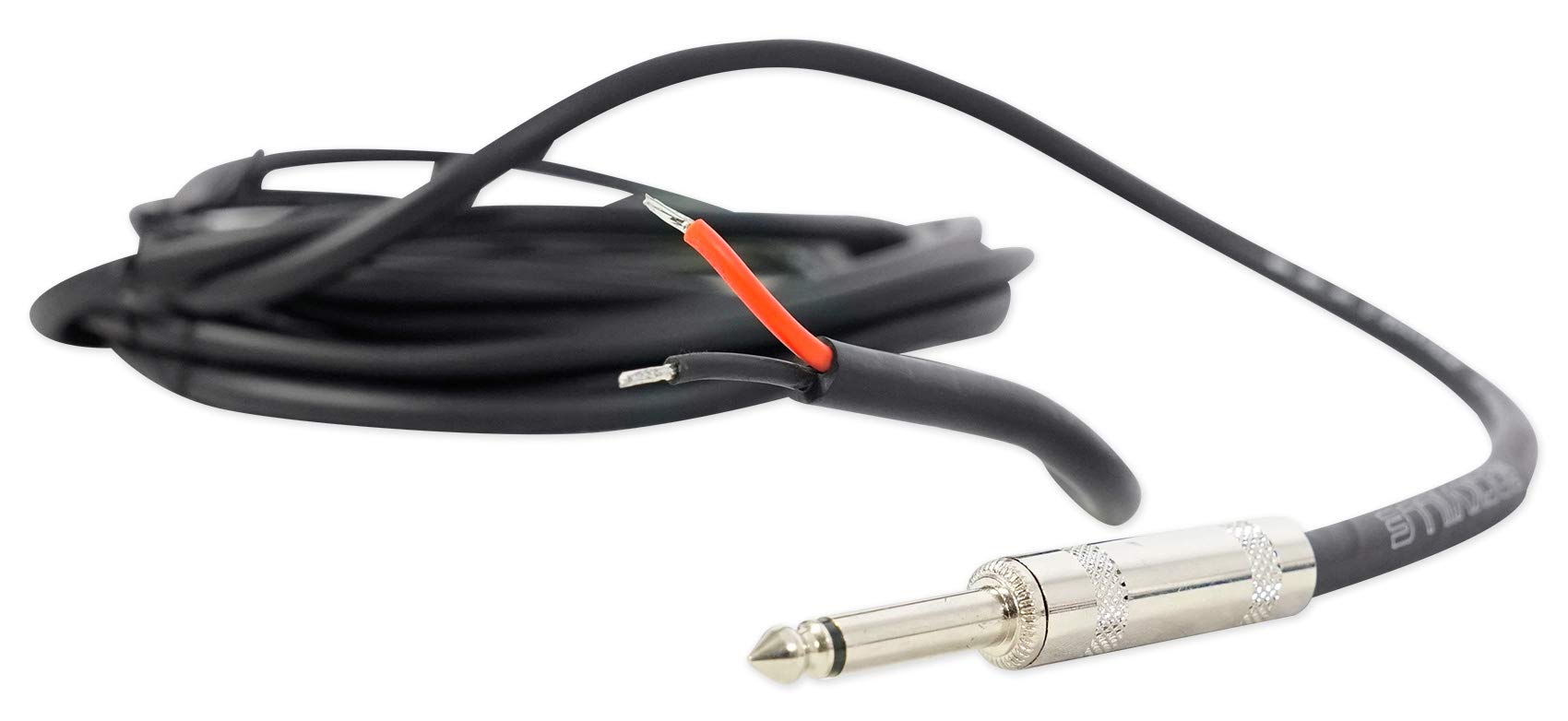 Rockville RTSBW15 15 Foot 1/4" TS to Bare Wire Speaker Cable,16 AWG,100% Copper