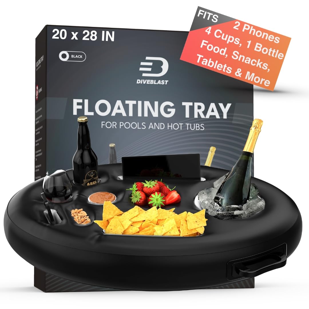 DIVEBLAST: Avocado Floating Drink Holder for Pool, Hot Tub Accessories for Adults - Pool Drink Holder Floats, Swimming Pool Accessories for Adults, Drink Floaties for Pool, Pool Drink Floats (Green)