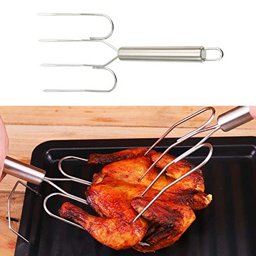 Nihao Turkey Lifters Forks Meat Claws Set of 4 Stainless Steel Poultry Chicken Fork Roast Ham Fork for BBQ & Thanksgiving Pros