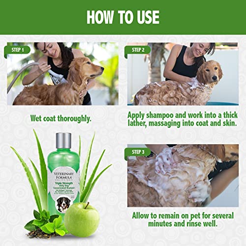 Veterinary Formula Solutions Triple Strength Dirty Dog Concentrated Shampoo,17 oz β DirtRepel Technology Cleans Extra Dirty and Smelly Dogs β Contains Wheat Protein,Shea Butter,Aloe,Vitamin E,Green
