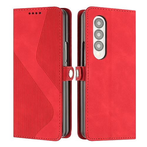 Protective FILP case Wallet Case for Samsung Galaxy Z Fold 4, Compatible with Samsung Galaxy Z Fold 4 Case [TPU Shockproof Interior Case] PU Leather Case with Magnetic Flip Cover nonmetallic Cover (C