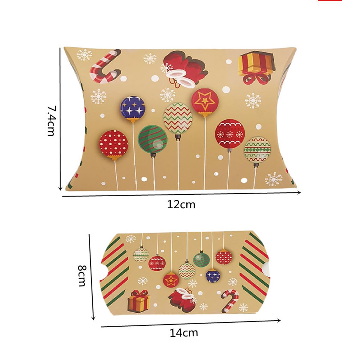 BWDCQMX Christmas Small Boxes Cookie Candy Boxes Gift Pillow Boxes Christmas Party Gift Boxes for Party Packaging Sweets Cakes Gifts Presents(24 pcs)
