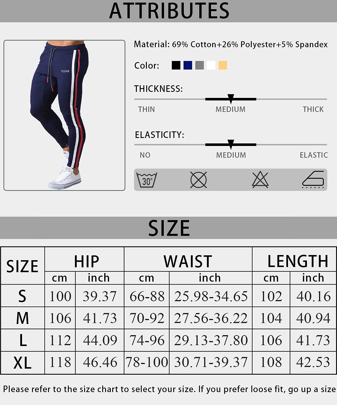 CANGHPGIN Joggers for Men Navy Sweatpants with Pockets Slim Fit Tapered Leg Track Pants Athletic Workout Pants