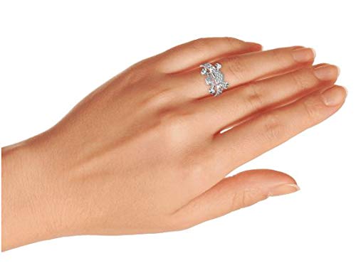 Bling Jewelry Skull Crossbones Ring 925 Sterling Silver Filigree Band,Clear,5