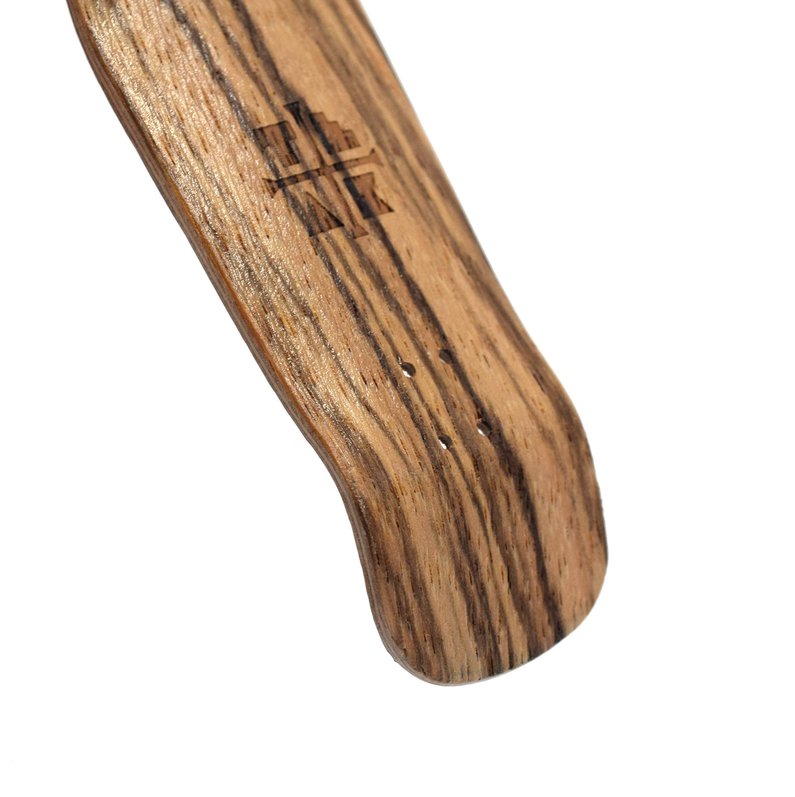 Wooden Fingerboard Carlsbad Cruiser Deck, Zebrawood - 34mm x 100mm - Handmade, Pro Shape & Size - Five Plies Wood Veneer - Includes Prolific Foam Tape - Teak Tuning