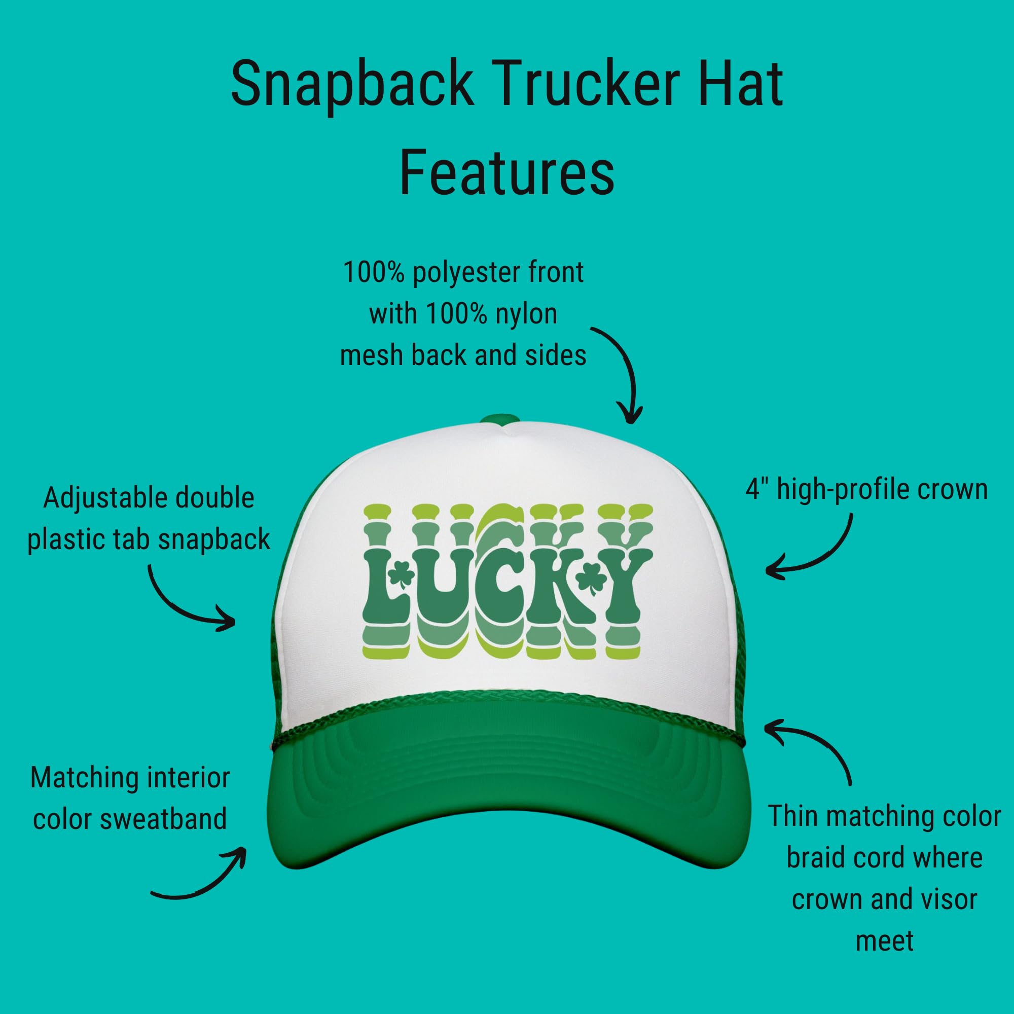 Customized Girl St Patricks Day Trucker Hat Men and Women - Celebrate in Style St Patricks Trucker Hat Perfect St Pattys Hat