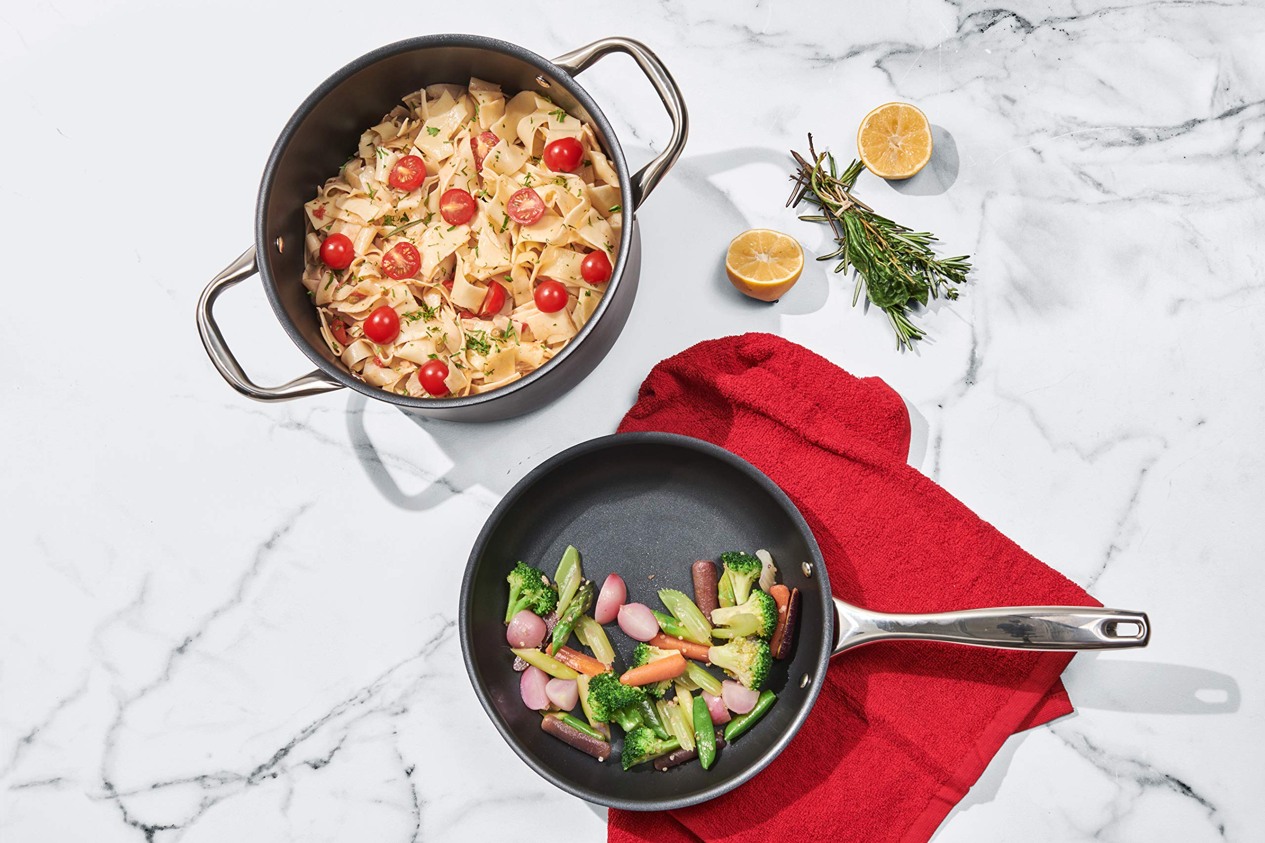 Cuisipro Easy Release Hard Anodized Stainless Steel Stock Pot, 6qt/9.5"diam