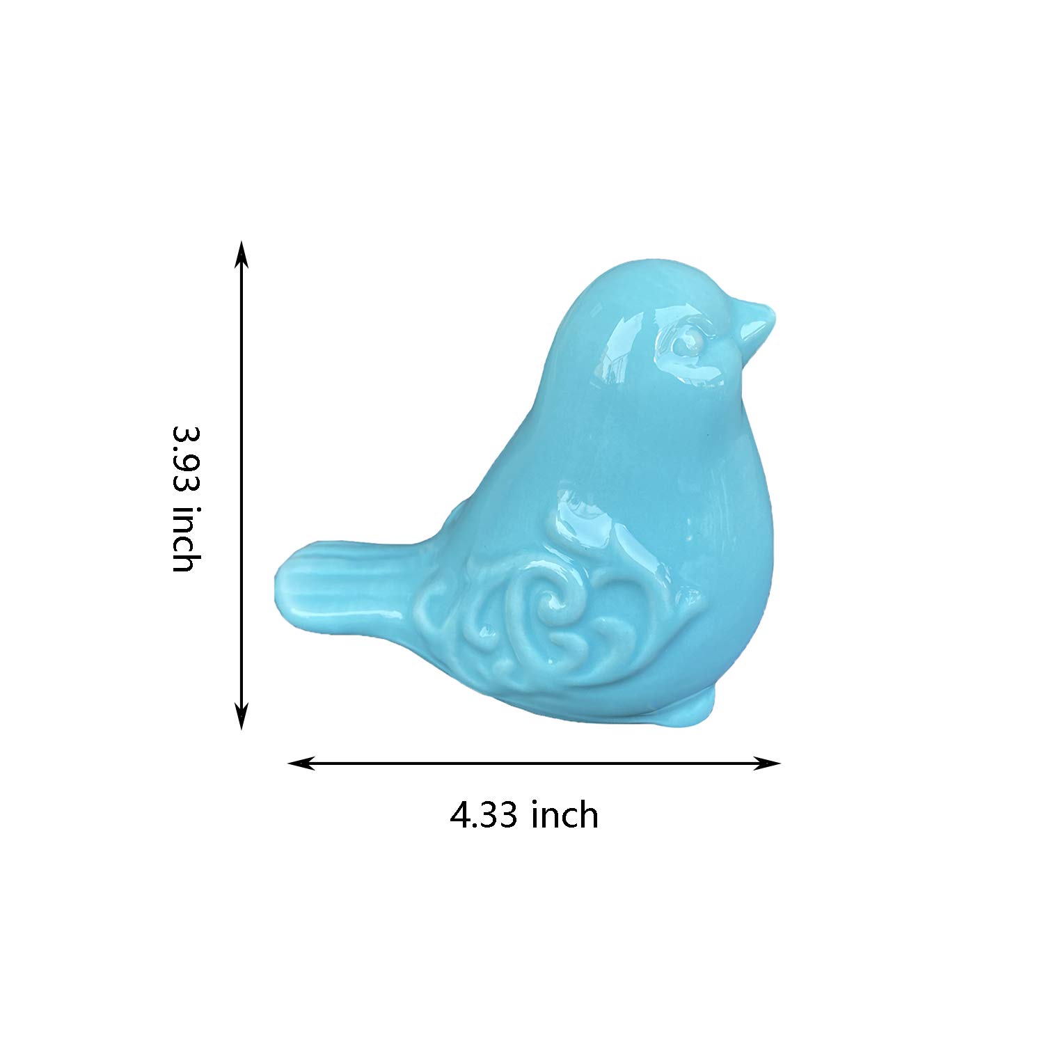 YICC 1 PC Large Decorative Bird Figurine- Glazed Porcelain Bird Statue/Bird Sculpture for Home Garden Wedding Decor or More White