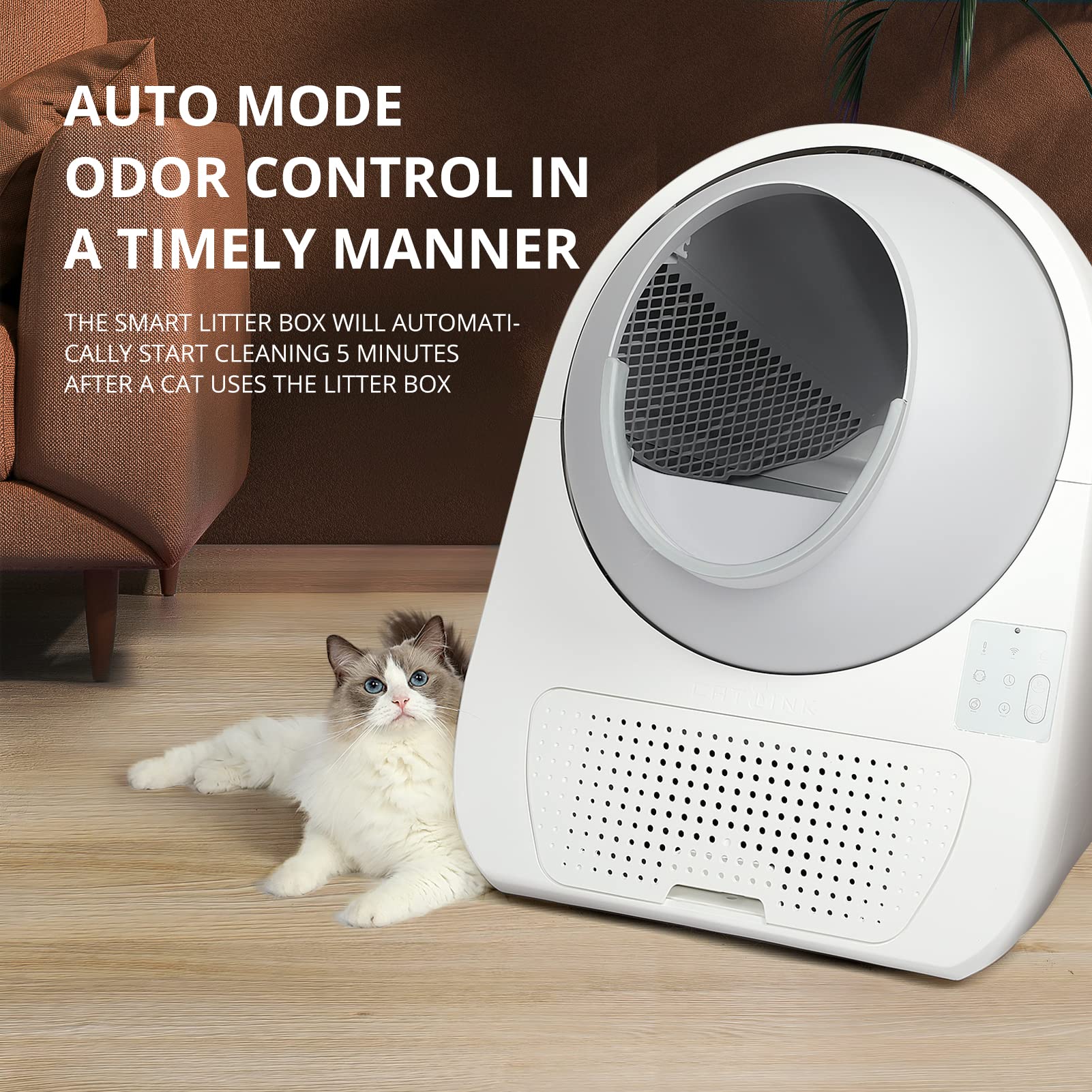 boqii Cat Litter Box Self Cleaning, WiFi Enabled APP Remote Control for Multiple Cats Secure, 13L Ultra-Large Waste Box,Quiet Self-Cleaning Cat Litter Box (Grey)