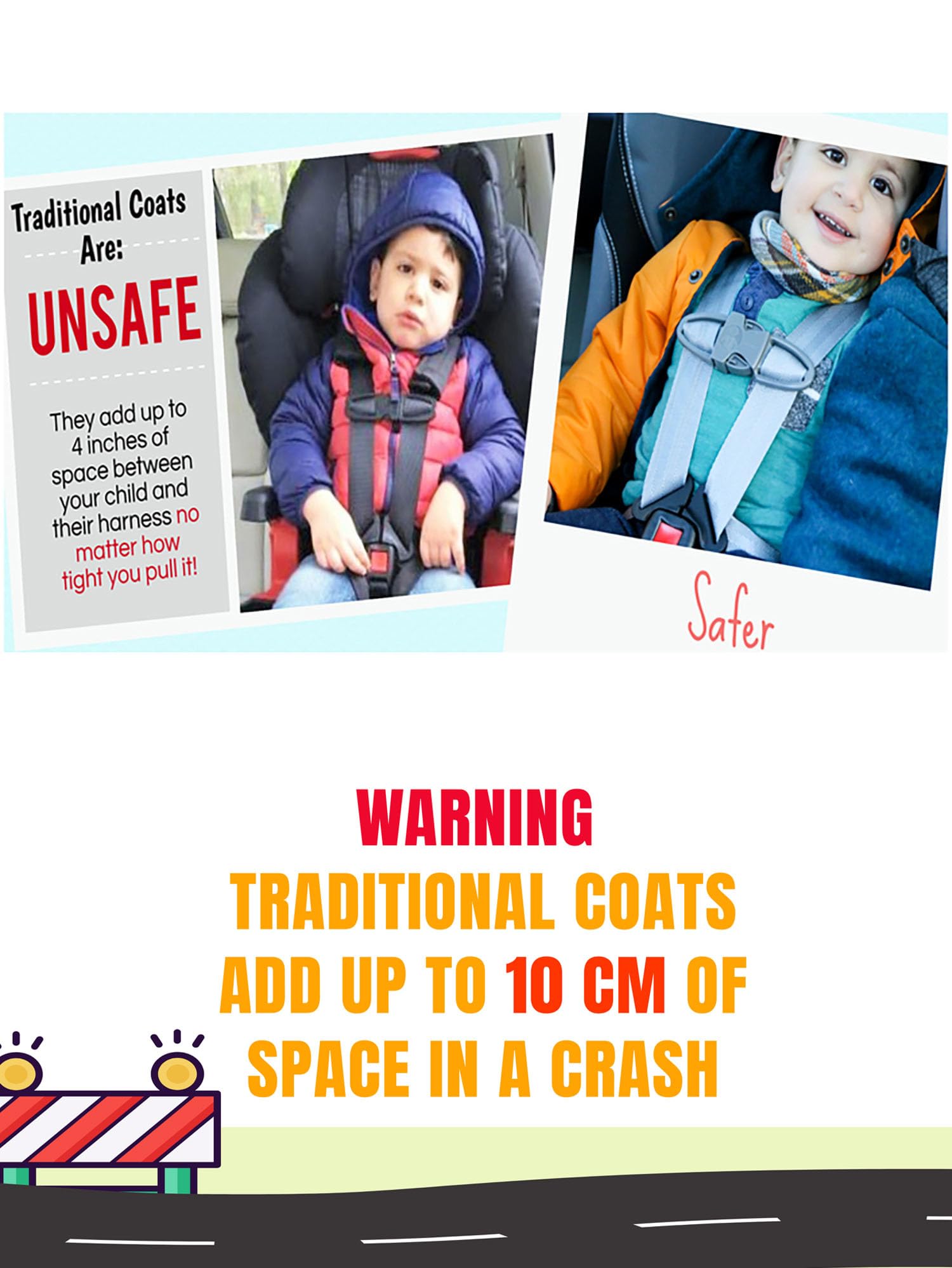 Buckle Me Baby Coats - Safer Car Seat Girls Winter Jacket - Collared Toastier Pinkerbell Toastier - Size 12 Months - As Seen On Shark Tank