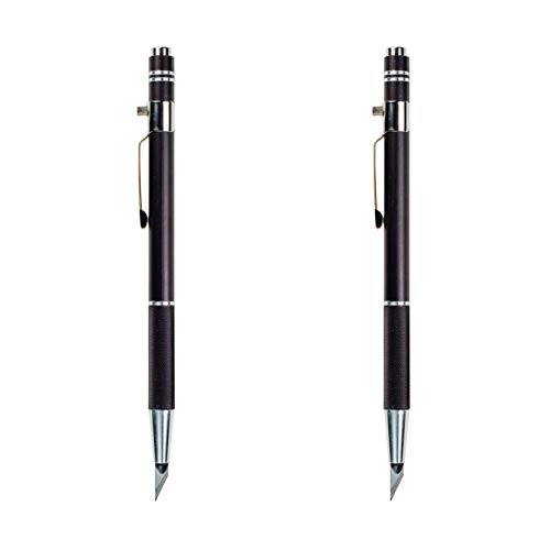 Excel Blades Retractable Pen Knife - Made in the USA, Pen Knife with Pocket Clip- Light Duty Scrapbook Knife & Precision Craft Knife - 2 Pack