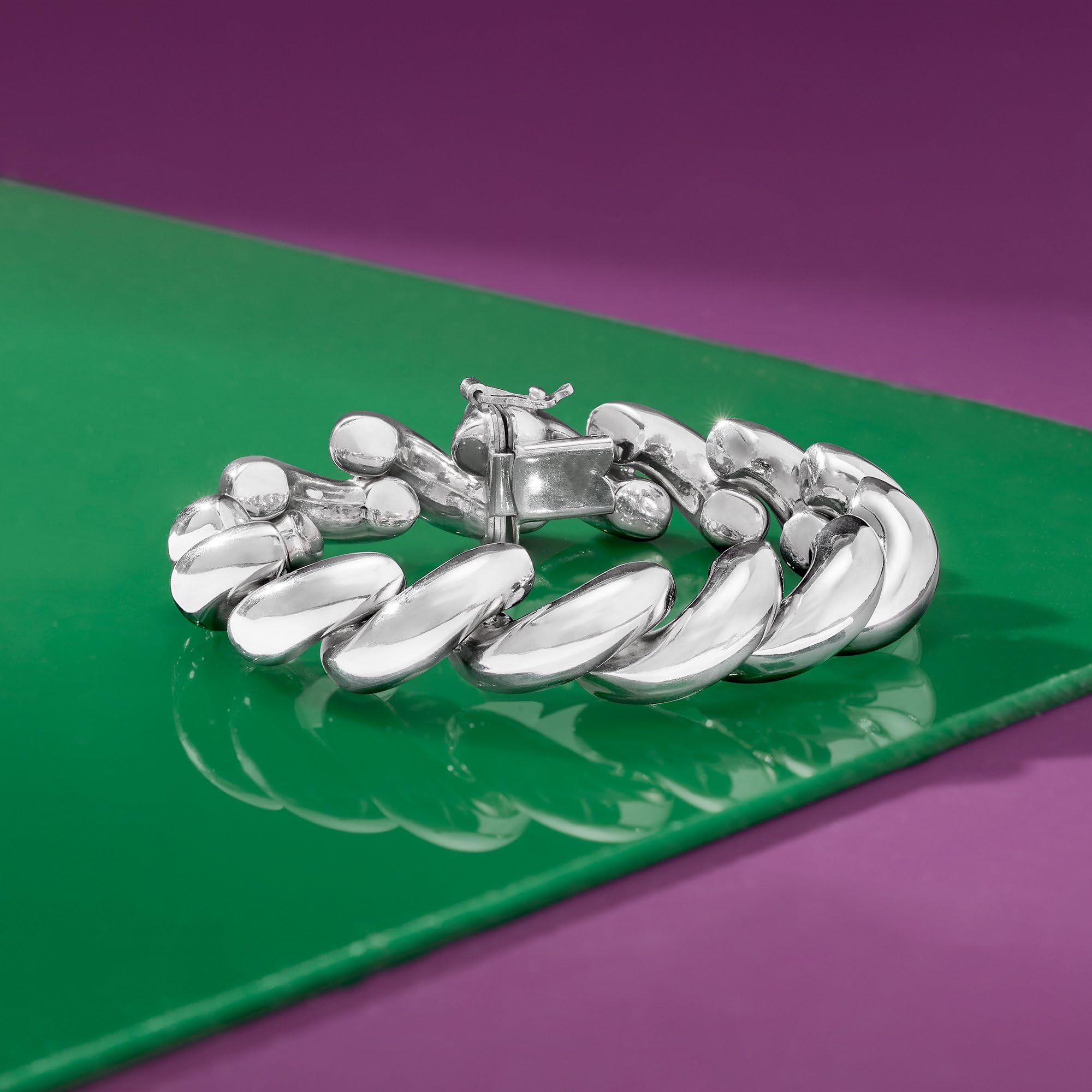 Ross-Simons Italian Sterling Silver Large San Marco Bracelet. 7.25 inches