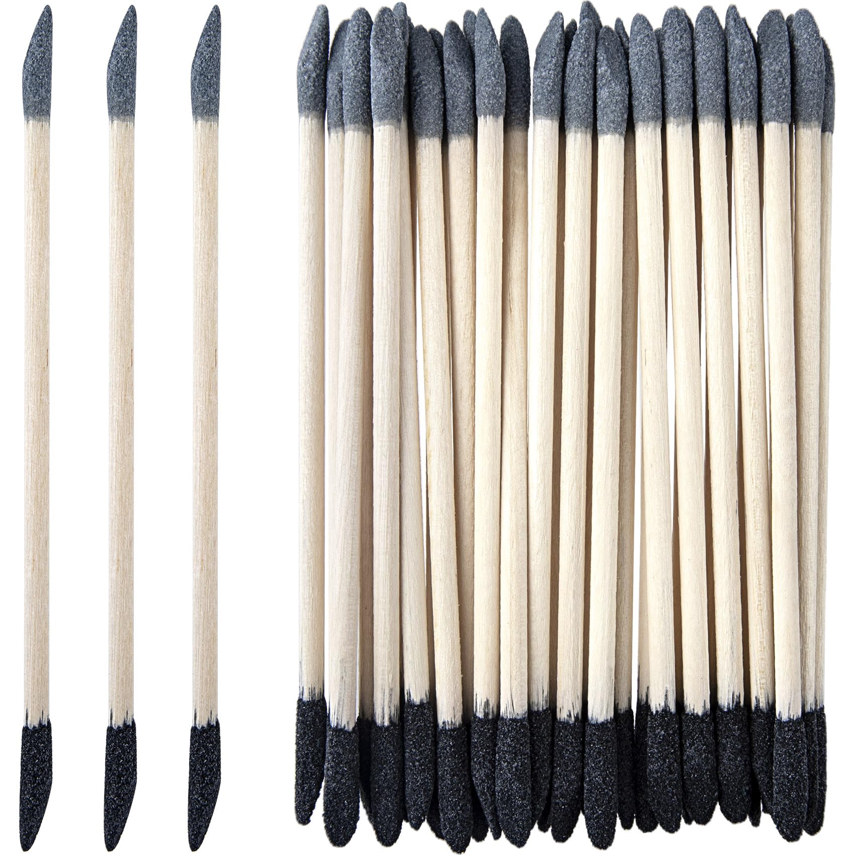 HINZIC 20 Pcs Sanding Sticks 5.5 x 0.2 Inch Double End Matchsticks Sanding Twigs 150/280 Grit Fine Detailing Polishing Tool for Plastic Models Miniatures Wood Hobby Stuffers