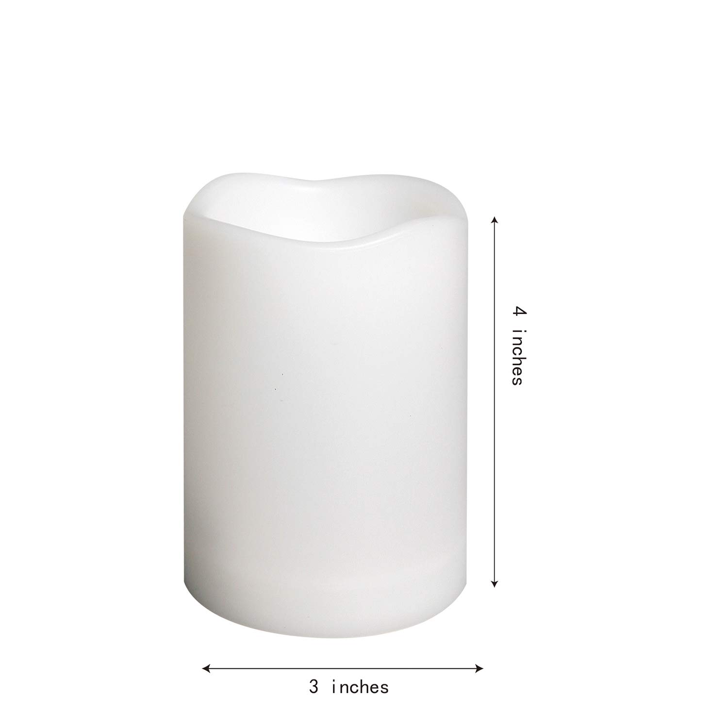 YINCHI Outdoor Waterproof Flameless Candle with Timer - Flickering White Plastic Battery Operated LED Lantern Light Bright Resin Electric Pillar for Outside Patio Garden Party Wedding Deco 3”(D)x6”(H)